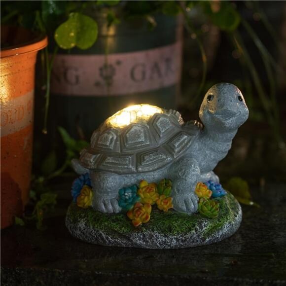Accents | Garden Statue Turtle Solar Turtle Decor For Outdoor Resin ...